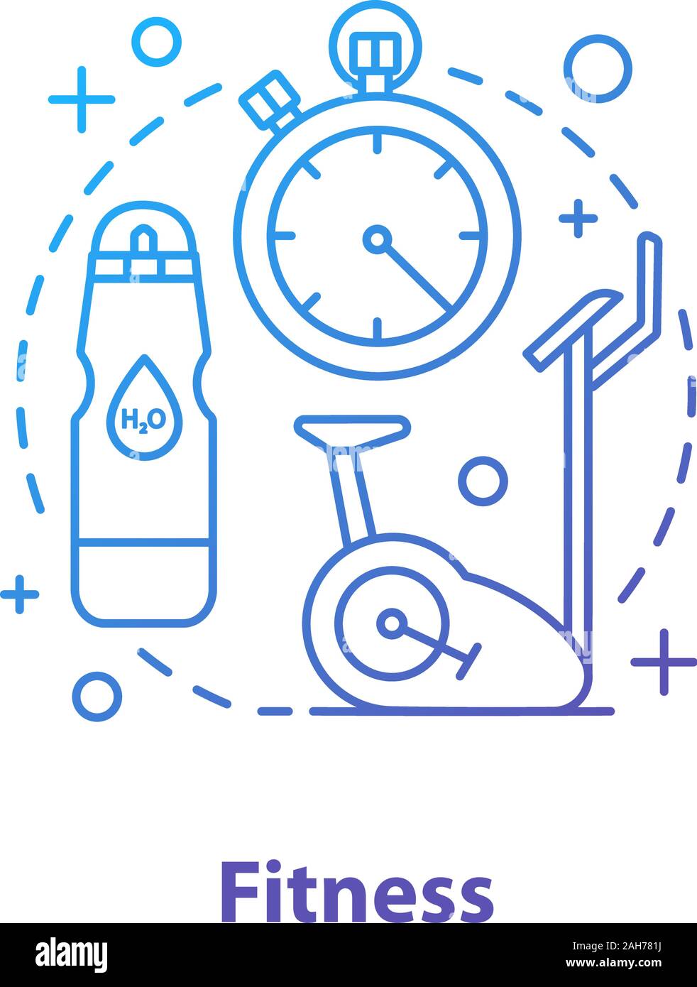 Fitness concept icon. Sports training idea thin line illustration. Gym ...