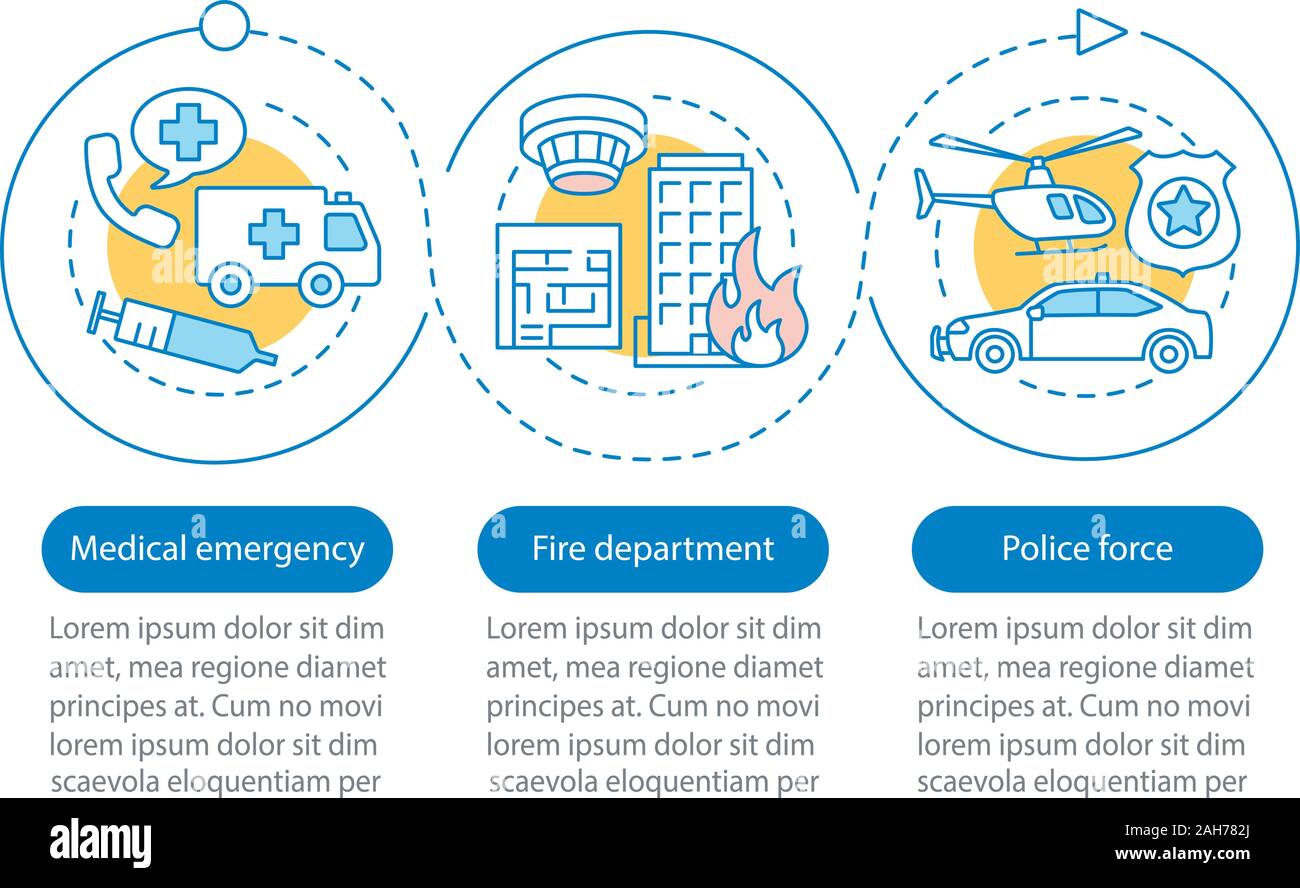 Public services vector infographic template. Police force, firefighter ...