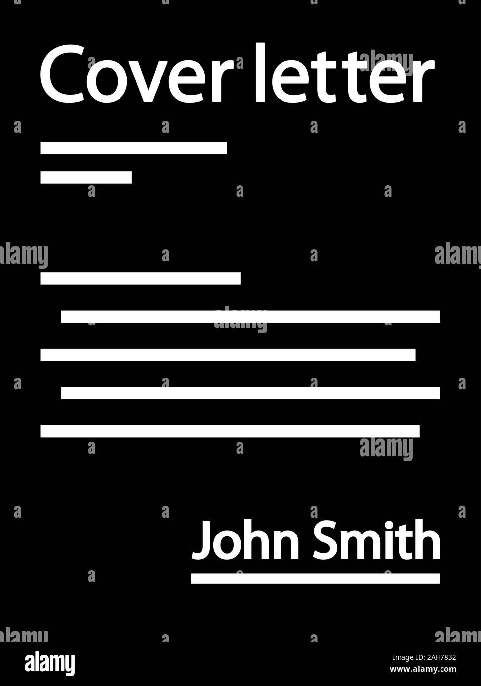 Cover letter glyph icon. Job application. Introduction letter. Document ...