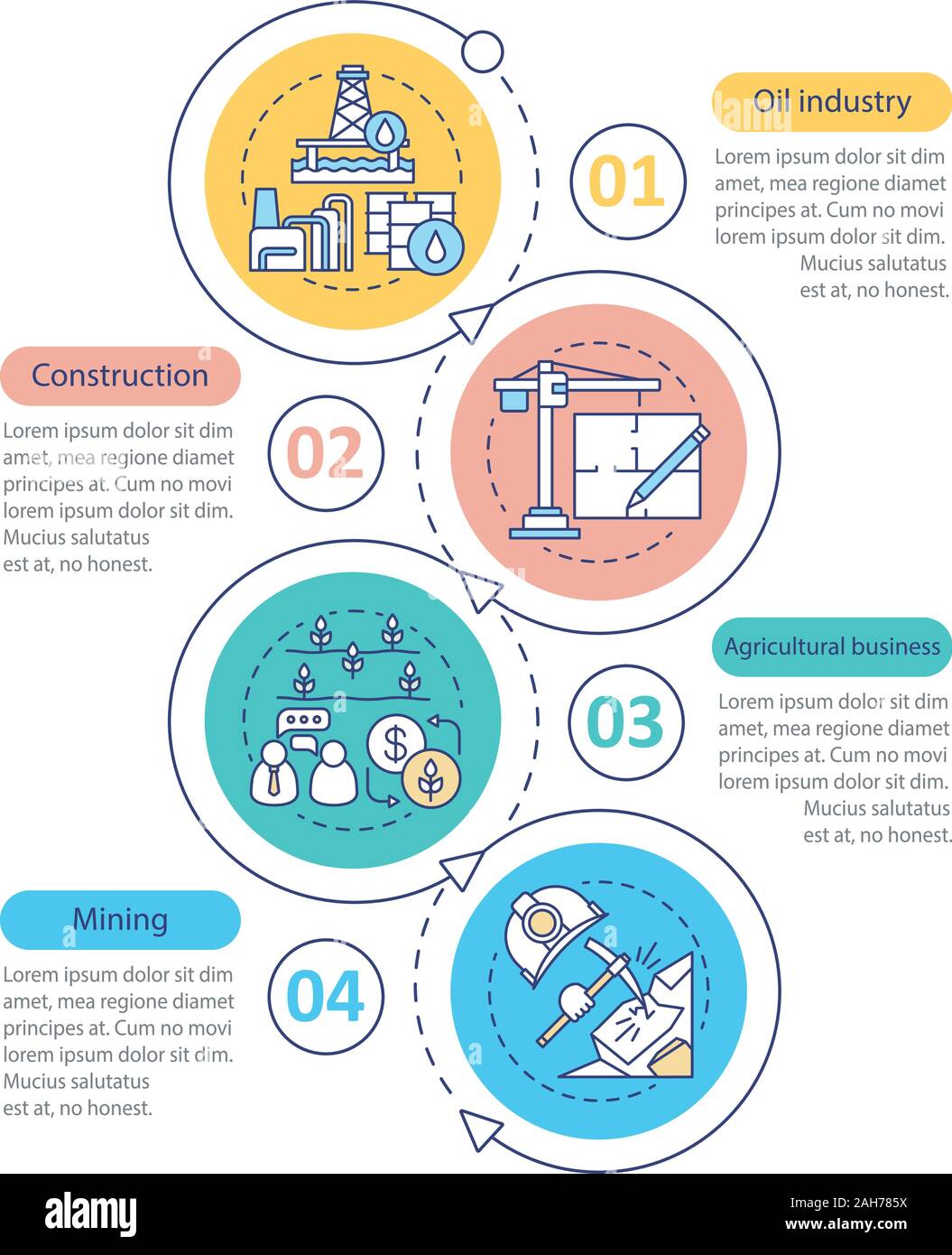 Industries vector infographic template. Oil industry, construction ...