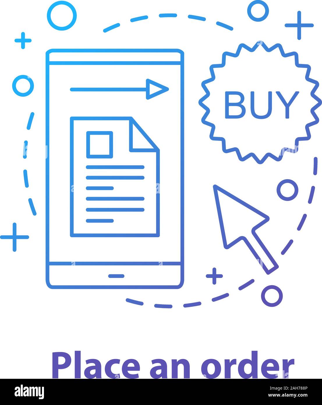 Order placing concept icon. Online shopping idea thin line illustration ...