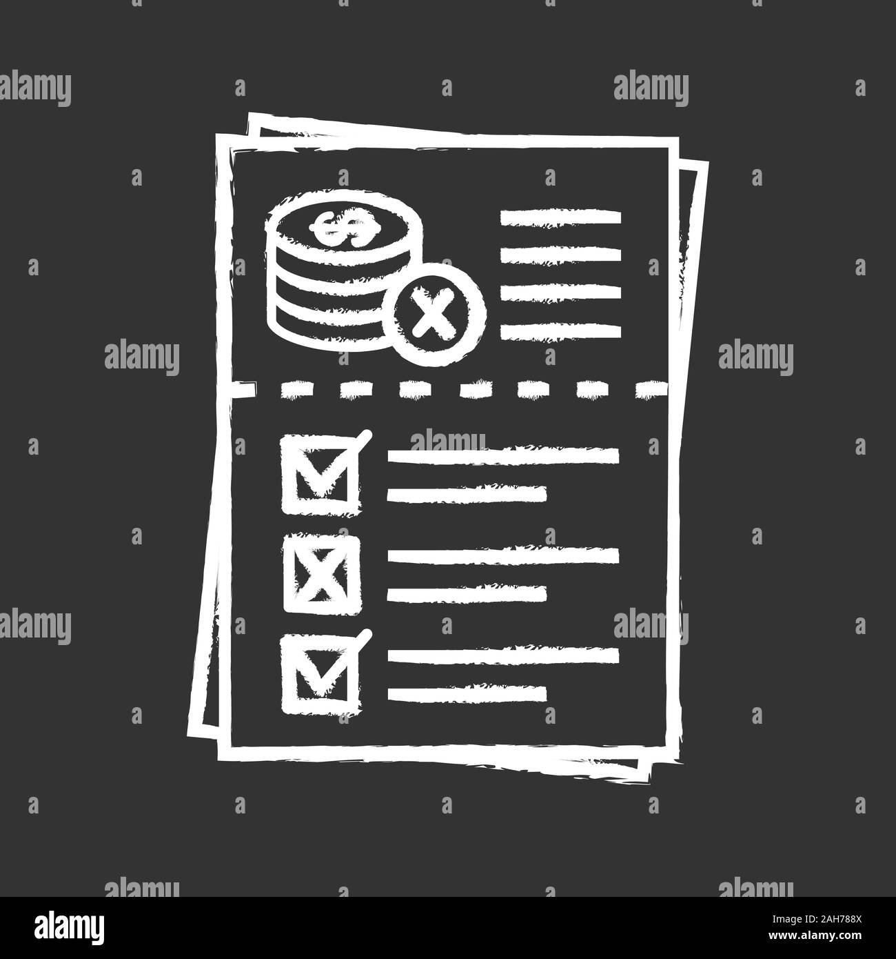 Audit risk chalk icon. Profit and loss report. Financial statement ...
