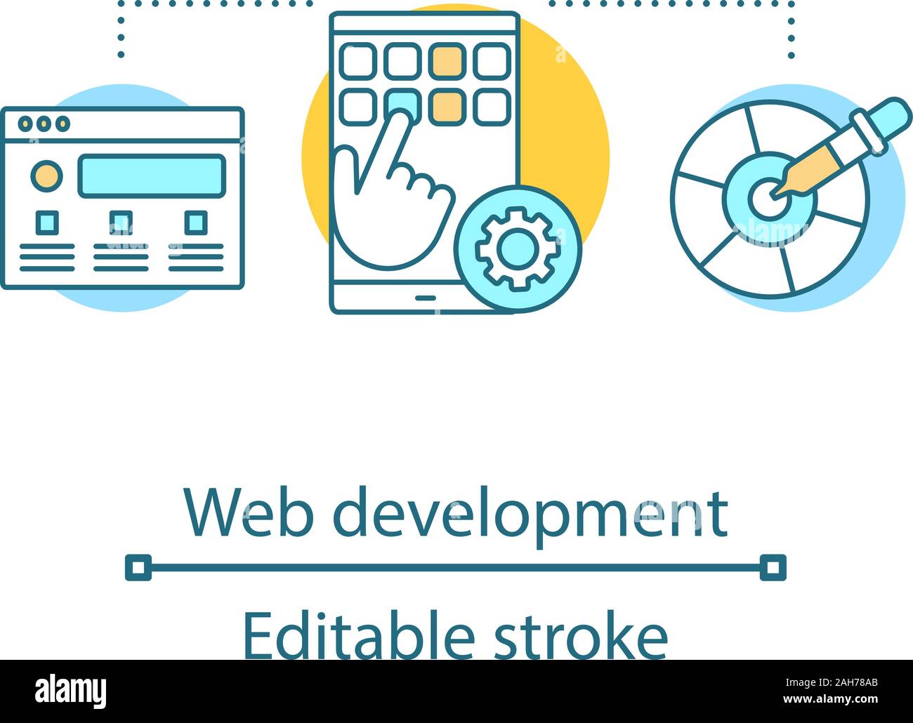 Web development concept icon. Responsive website design. App settings ...