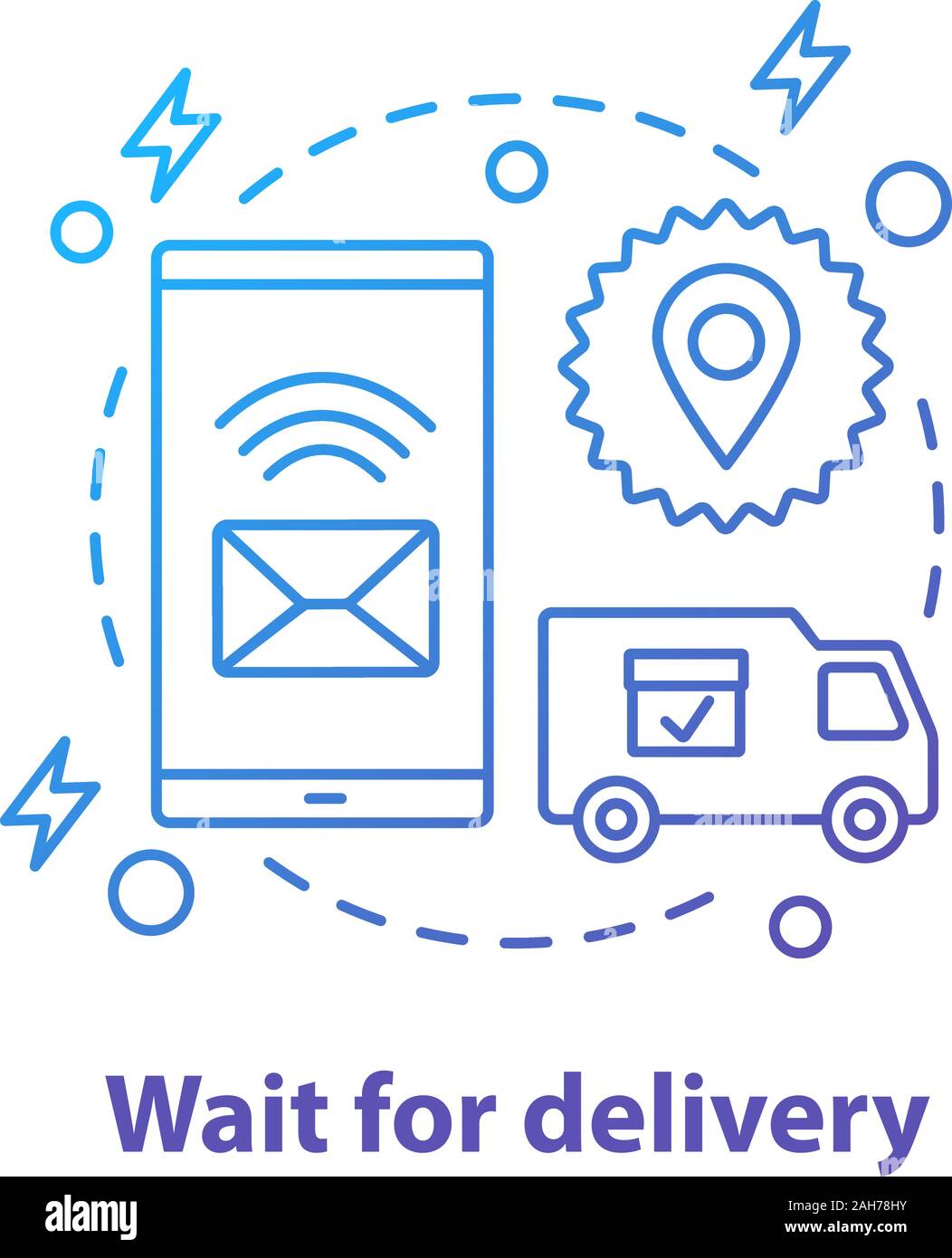 Delivery waiting concept icon. Parcel tracking. Shipping service idea ...