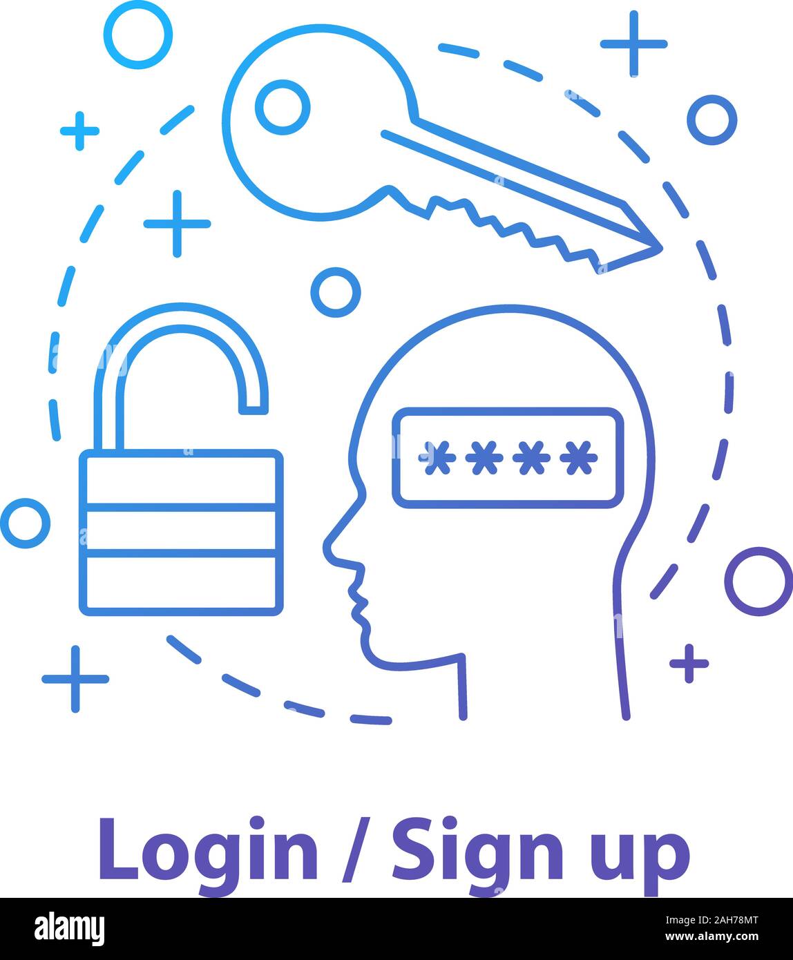 User’s account concept icon. Login idea thin line illustration ...