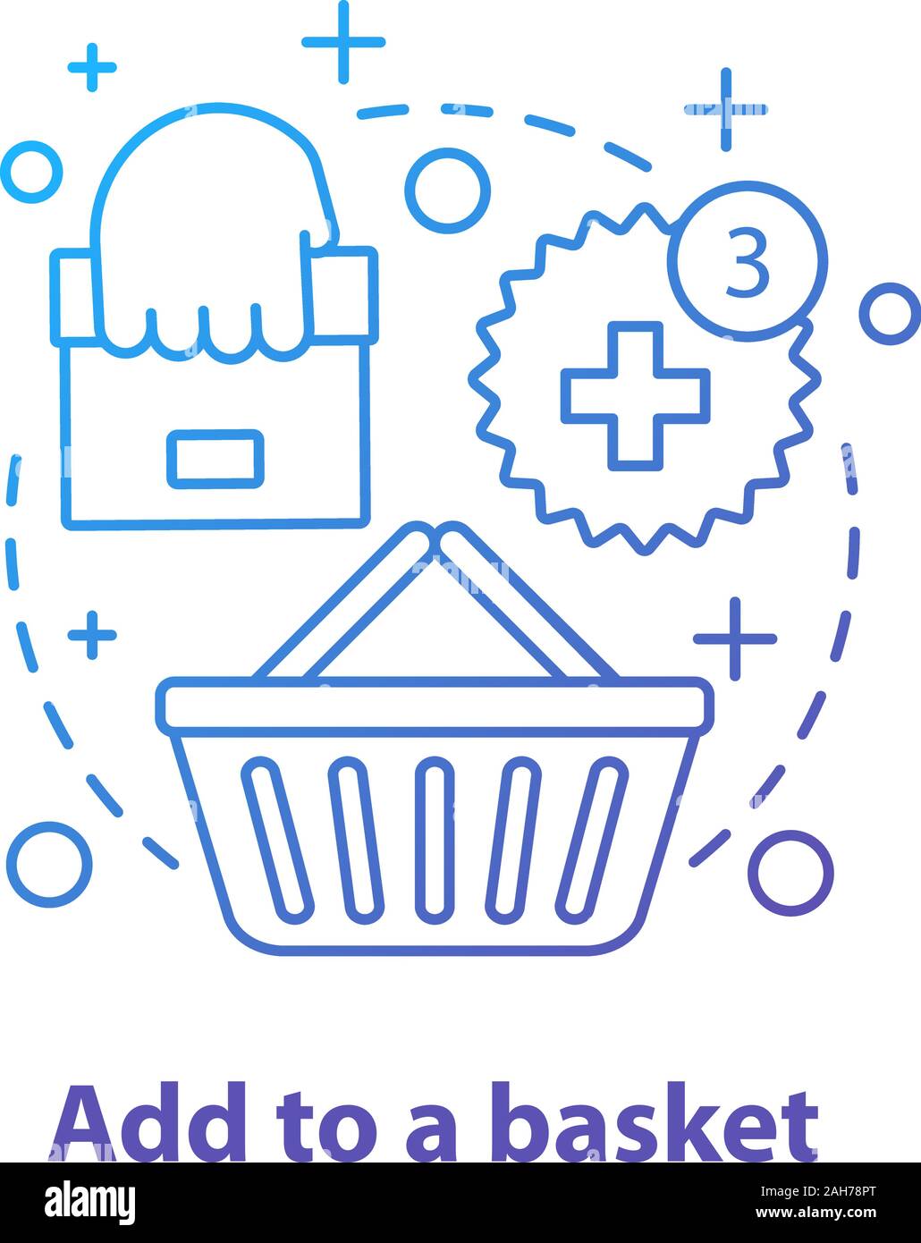 Add to basket concept icon. Online shopping idea thin line illustration ...