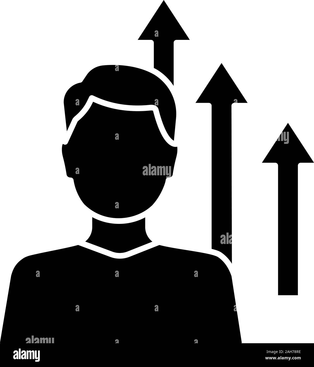 Personal growth glyph icon. Achievements. Goal achieving. Self ...