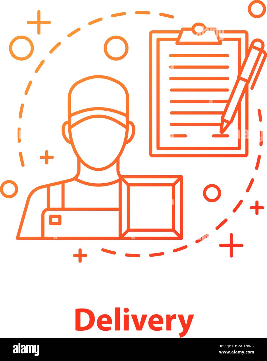Delivery concept icon. Shipping service idea thin line illustration ...