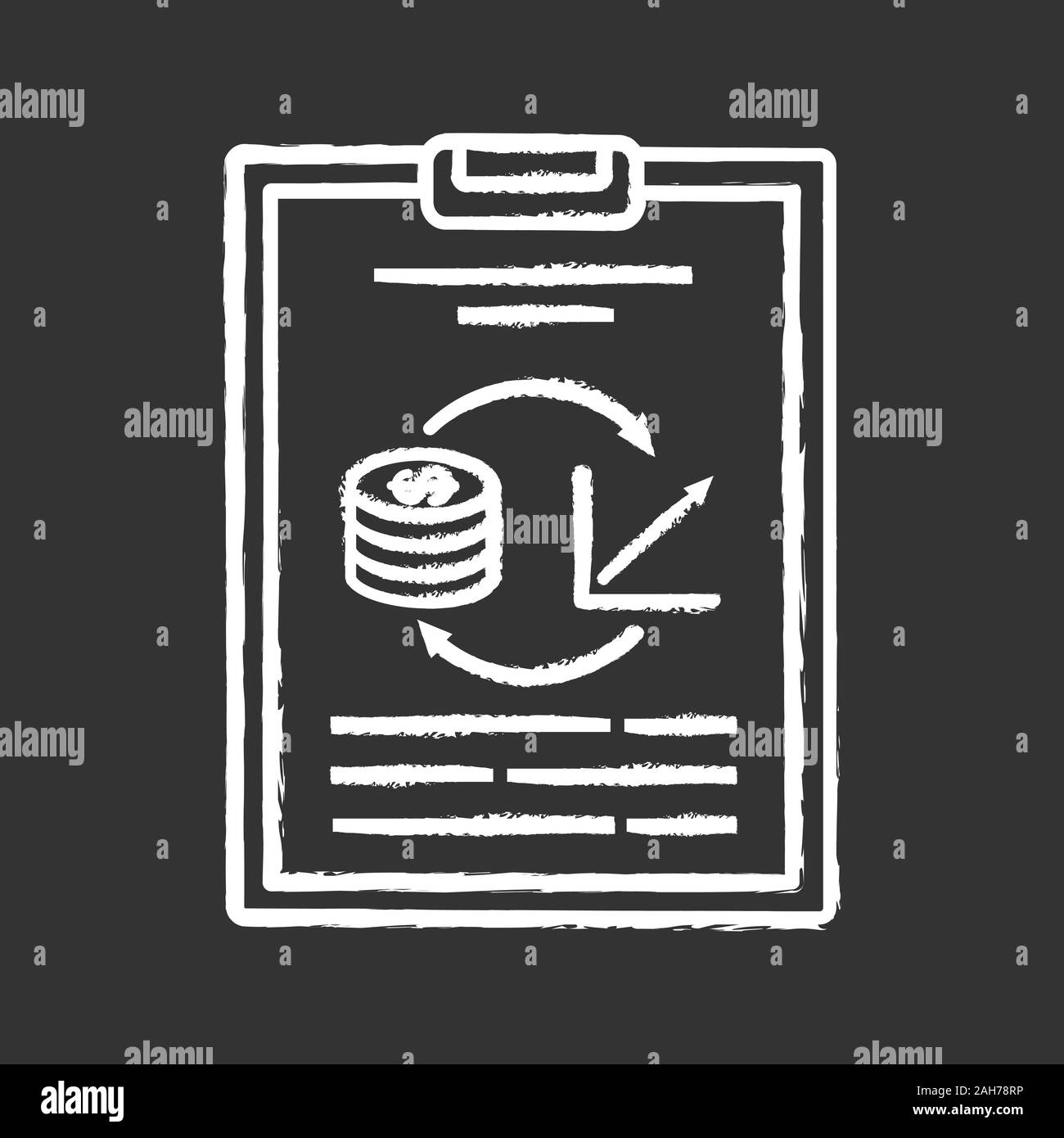 Performance audit chalk icon. Financial evaluation and examination ...