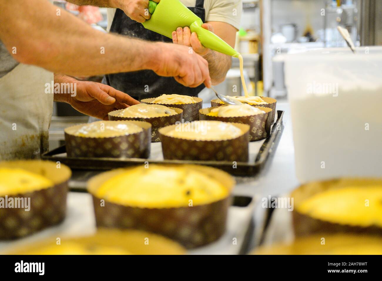 Making and baking panettone in Italy Stock Photo - Alamy