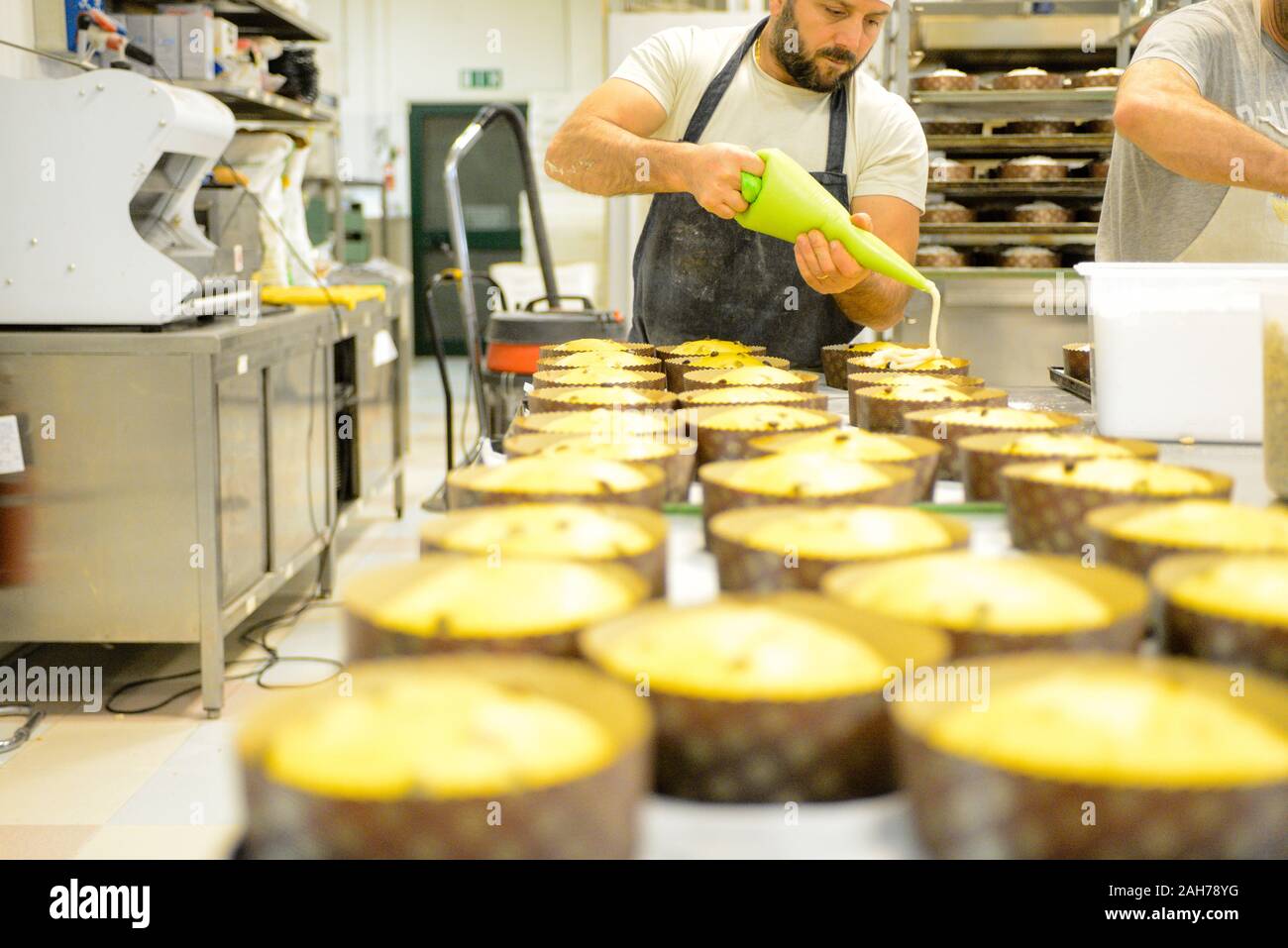 Making and baking panettone in Italy Stock Photo - Alamy