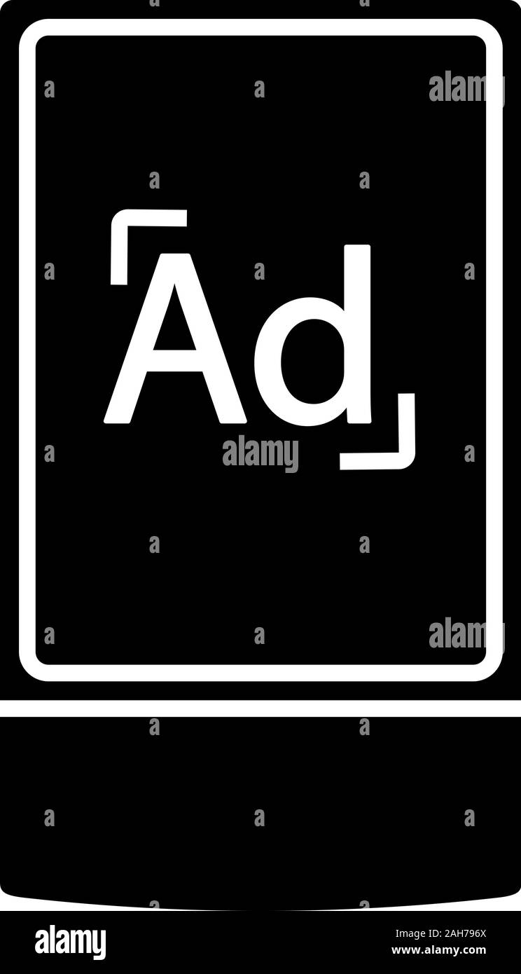 Street advertising lightbox glyph icon. Outdoor scrolling billboard ...