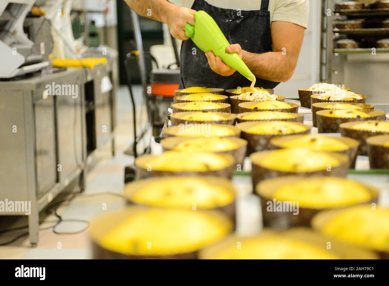 Making and baking panettone in Italy Stock Photo - Alamy