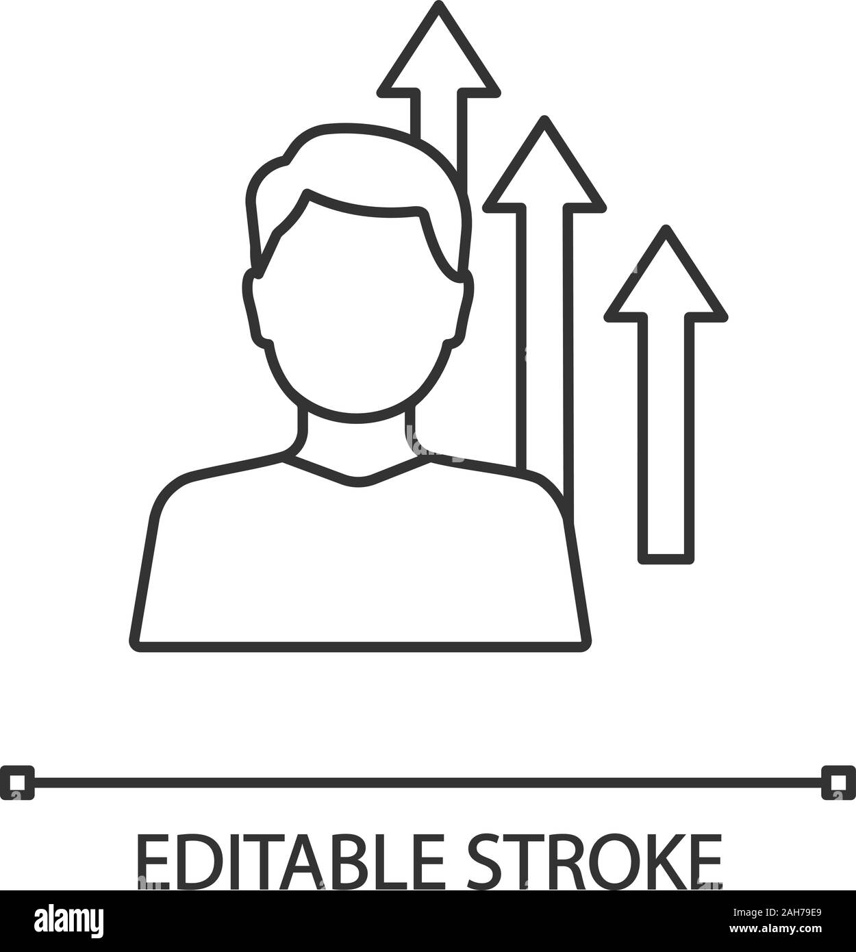 Personal growth linear icon. Achievements. Thin line illustration. Goal ...