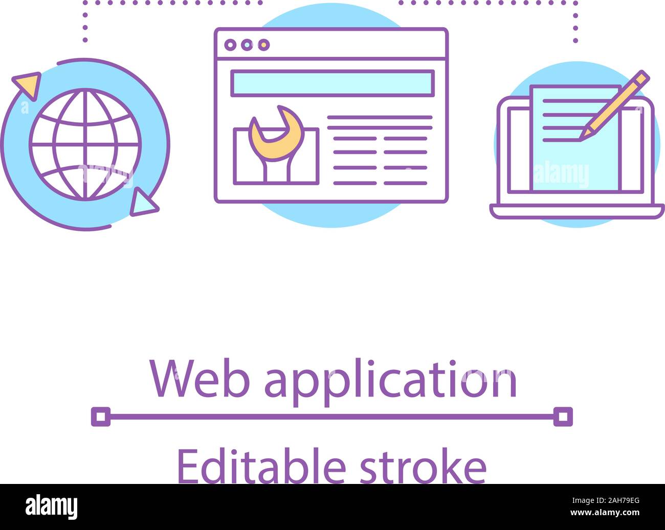 Web application concept icon. Web browser settings. Website, app ...