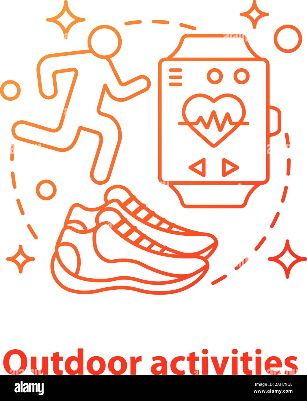 Jogging concept icon. Outdoor activities idea thin line illustration ...