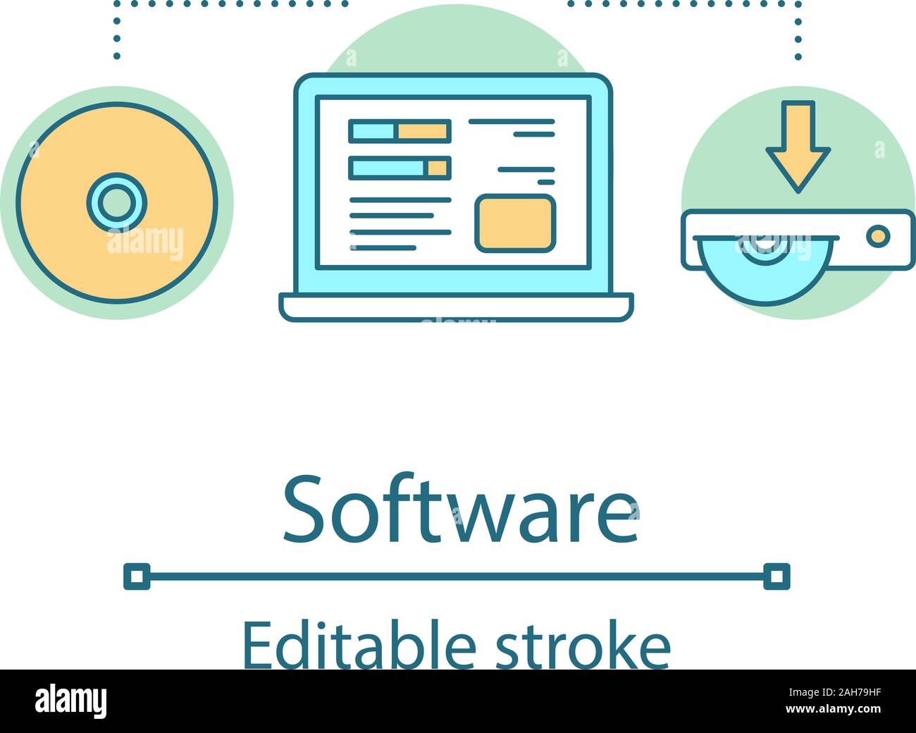 Computer software installation concept icon. Hardware. Computer ...