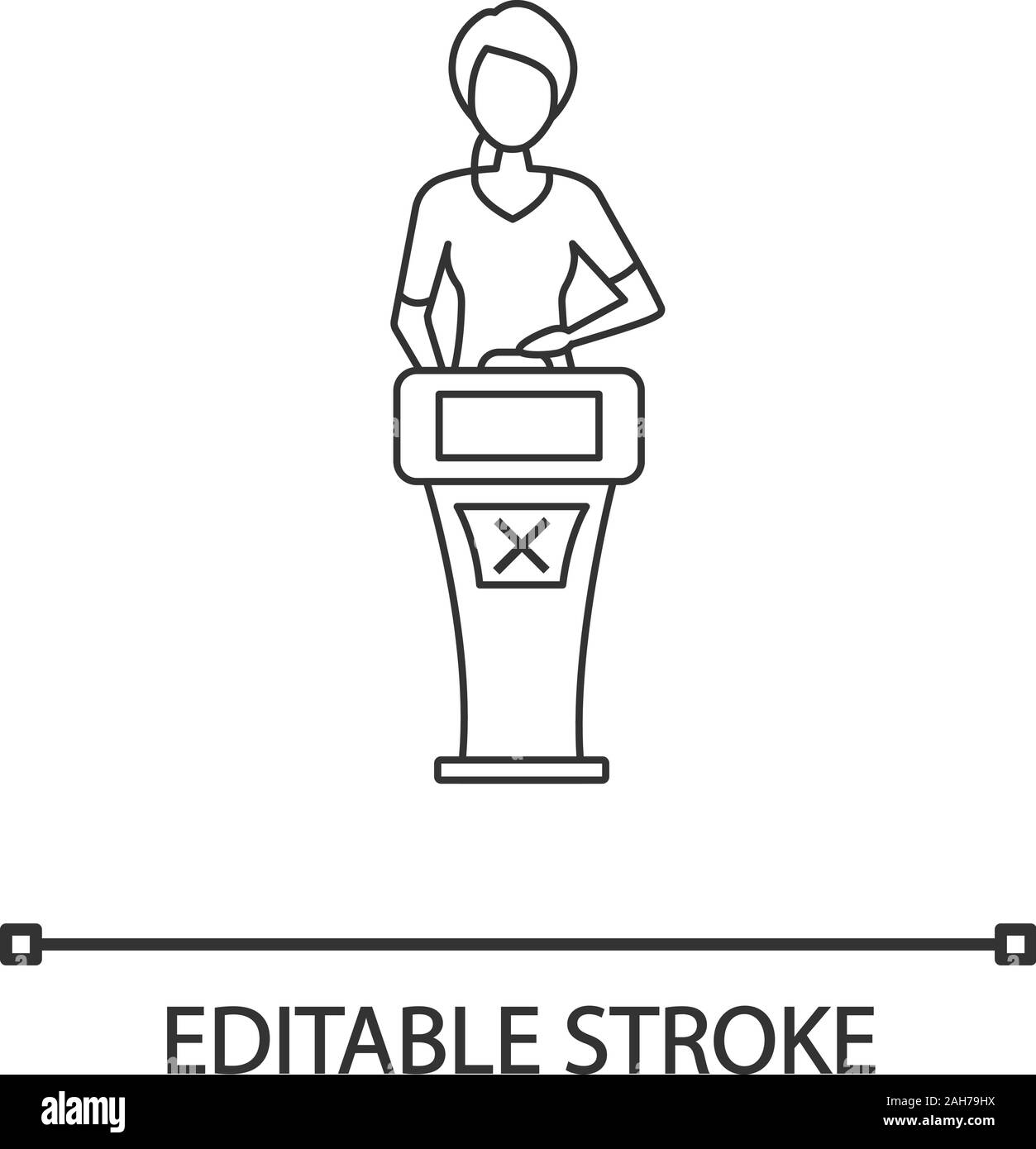 Quiz show fail linear icon. Wrong answer. Thin line illustration ...