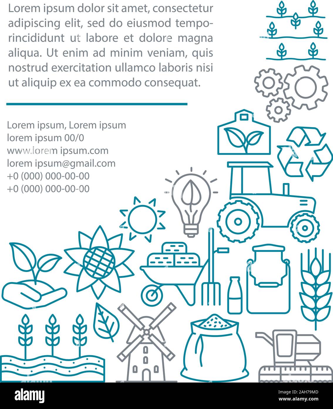Organic farming article page vector template. Agriculture. Brochure ...