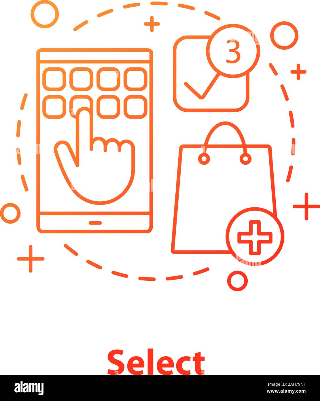 Select items concept icon. Online shopping idea thin line illustration ...