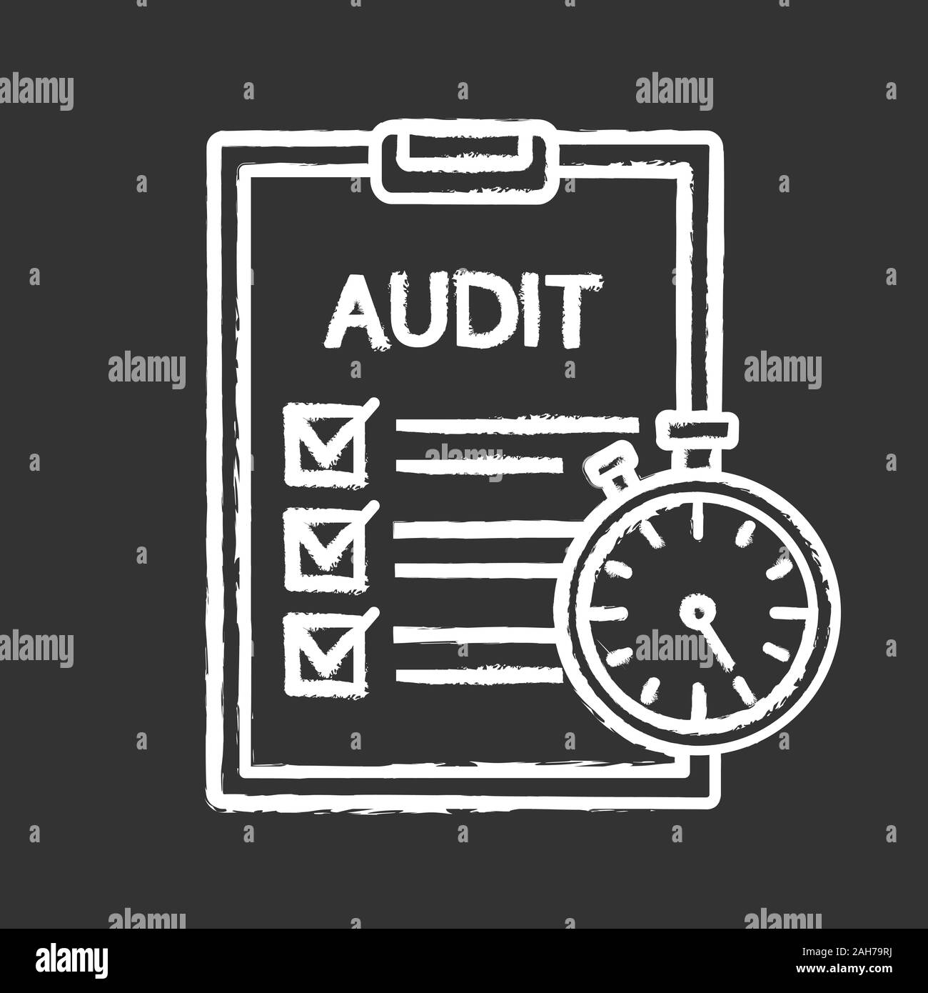 Operational audit chalk icon. Financial inspection. Internal audit ...