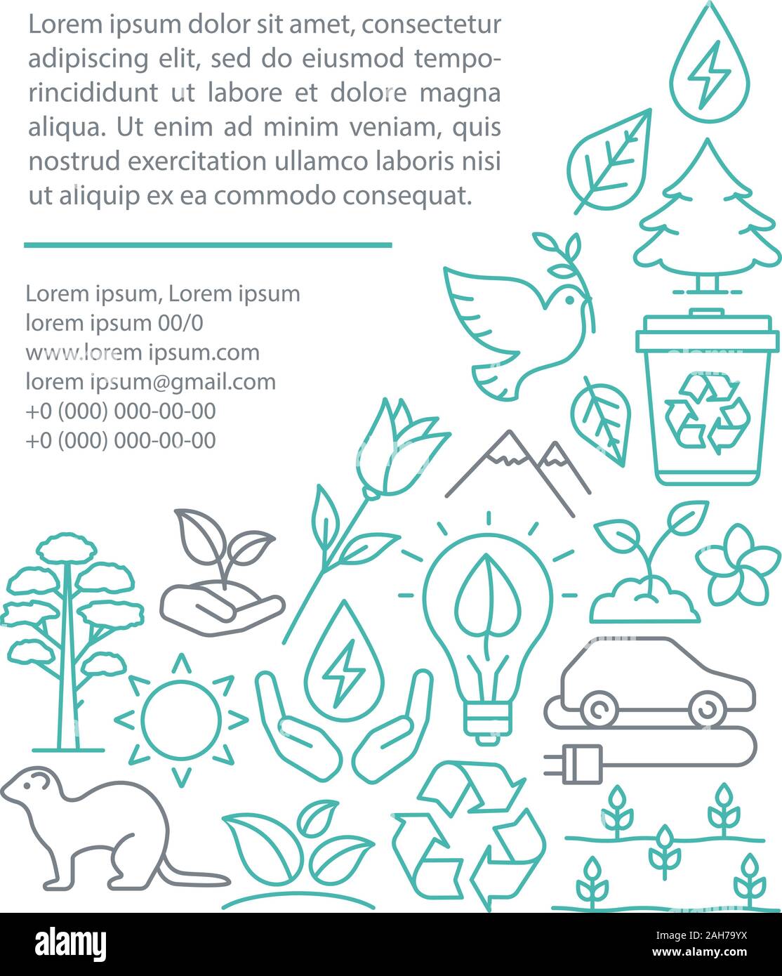 Planet saving article page vector template. Nature protection. Ecology ...