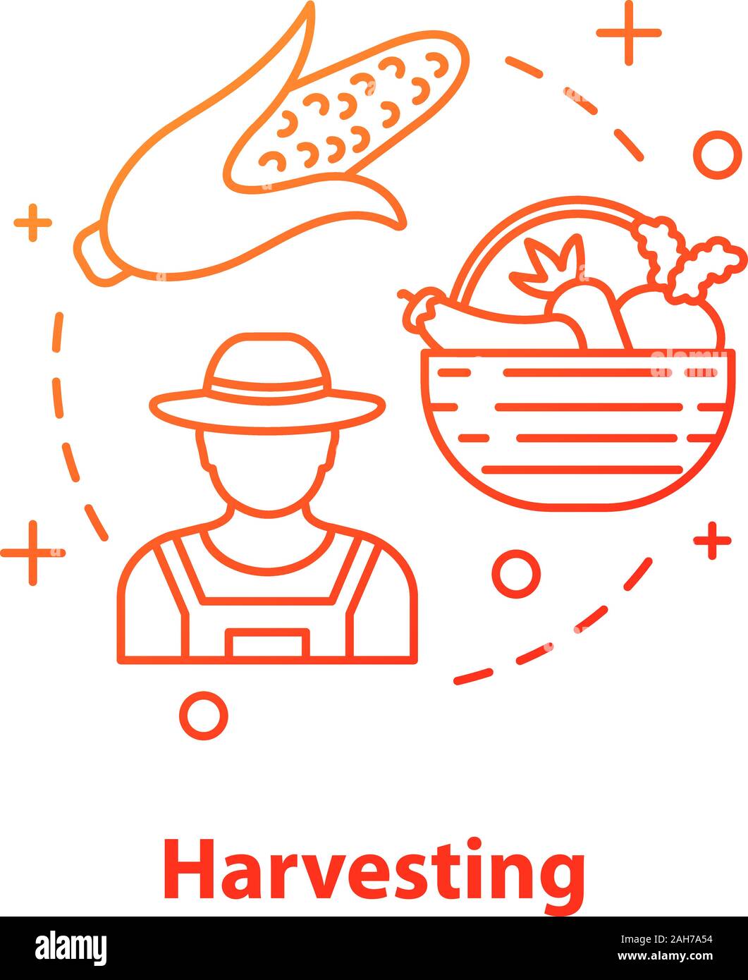 Harvesting concept icon. Eco products idea thin line illustration ...