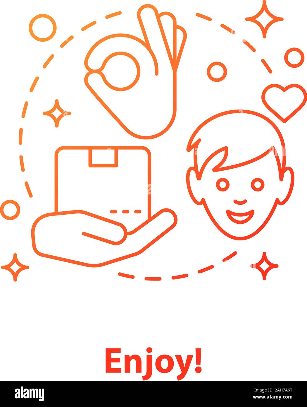 Online shopping enjoyment concept icon. Excellent service idea thin ...