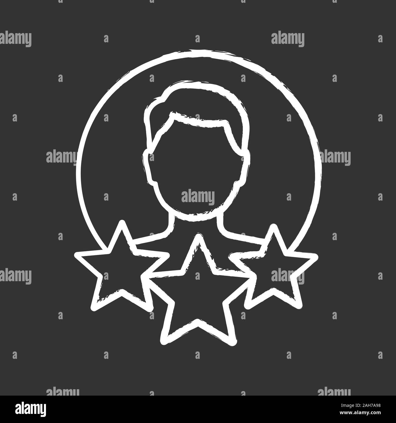 Professional experience chalk icon. Profile rating. User reviews and ...