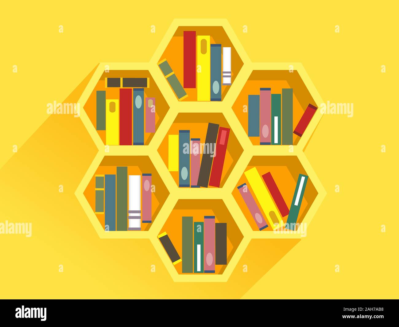 Illustration of a Beehive Shaped Book Shelf Full of Books Stock Photo ...