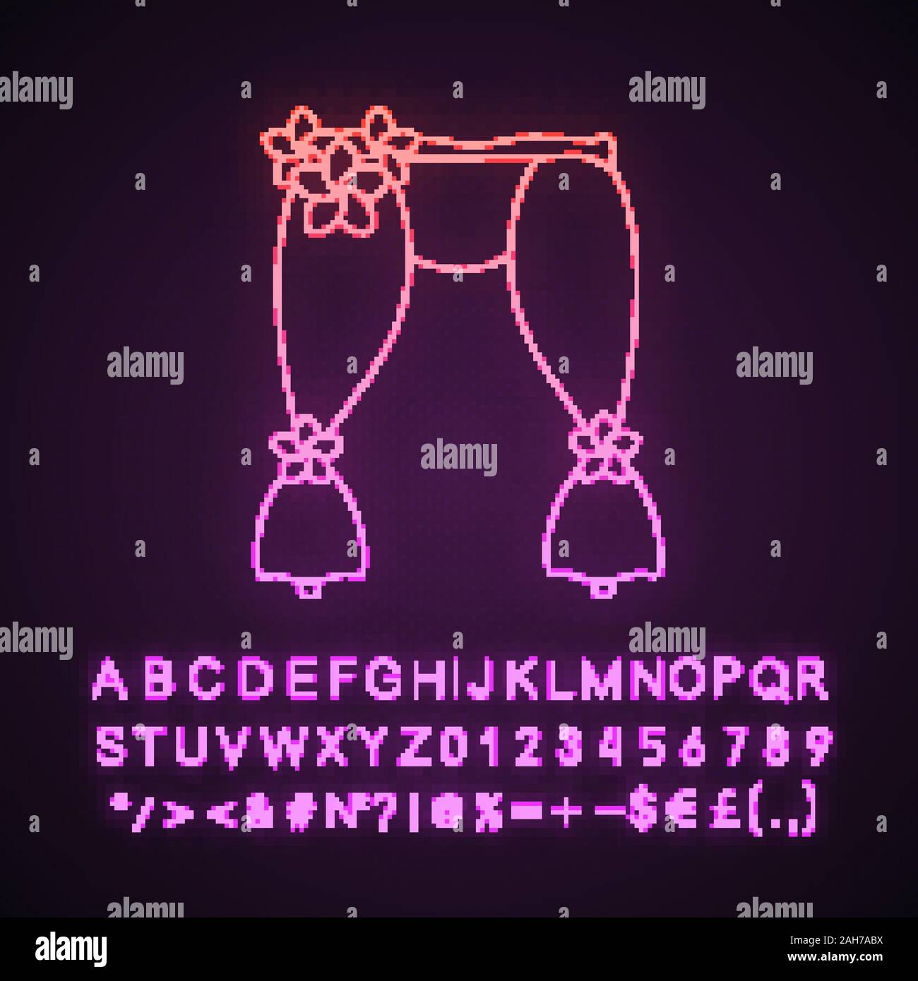 Wedding arch neon light icon. Holiday decorations. Flower arch. Wedding ...