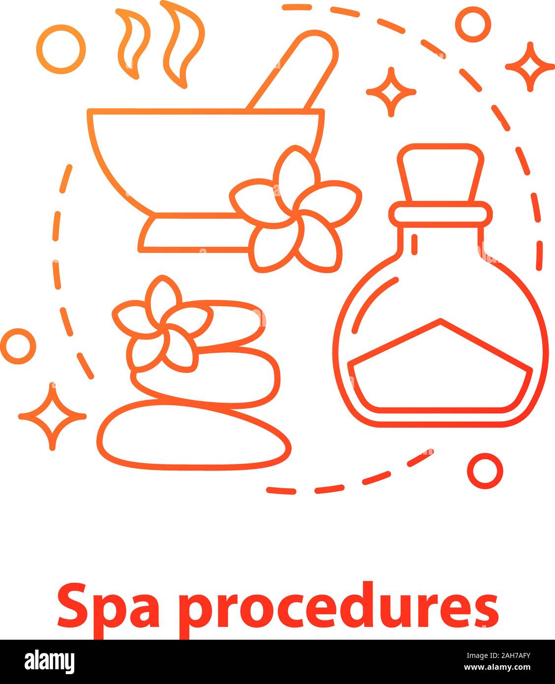 Spa procedures concept icon. Aromatherapy, massage idea thin line ...