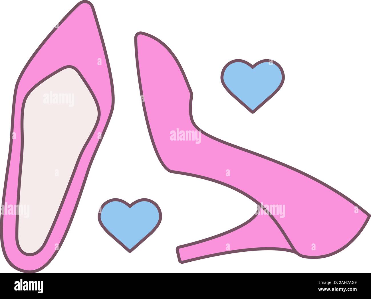 Wedding accessories color icon. Women dress code. High heel shoes and ...