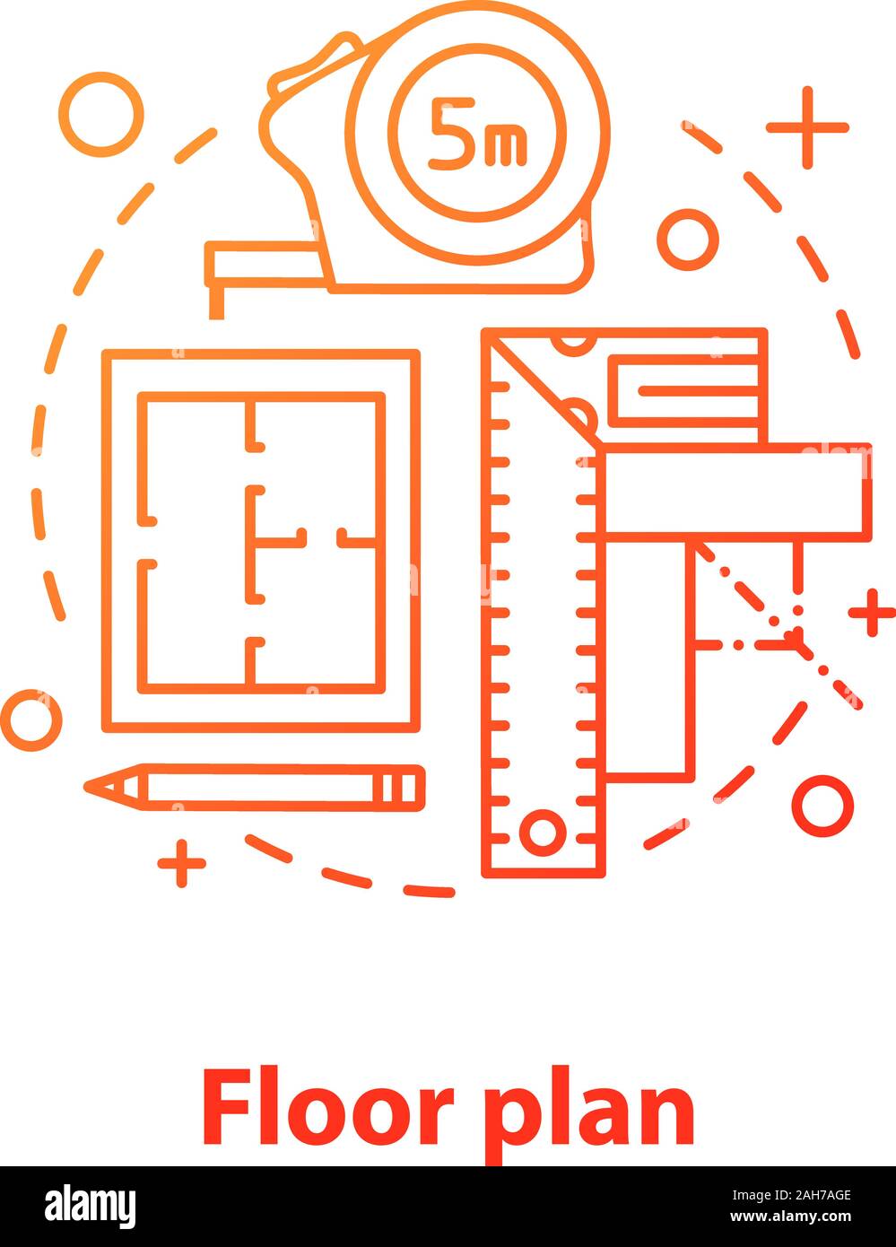 Floor plan concept icon. Blueprint idea thin line illustration ...