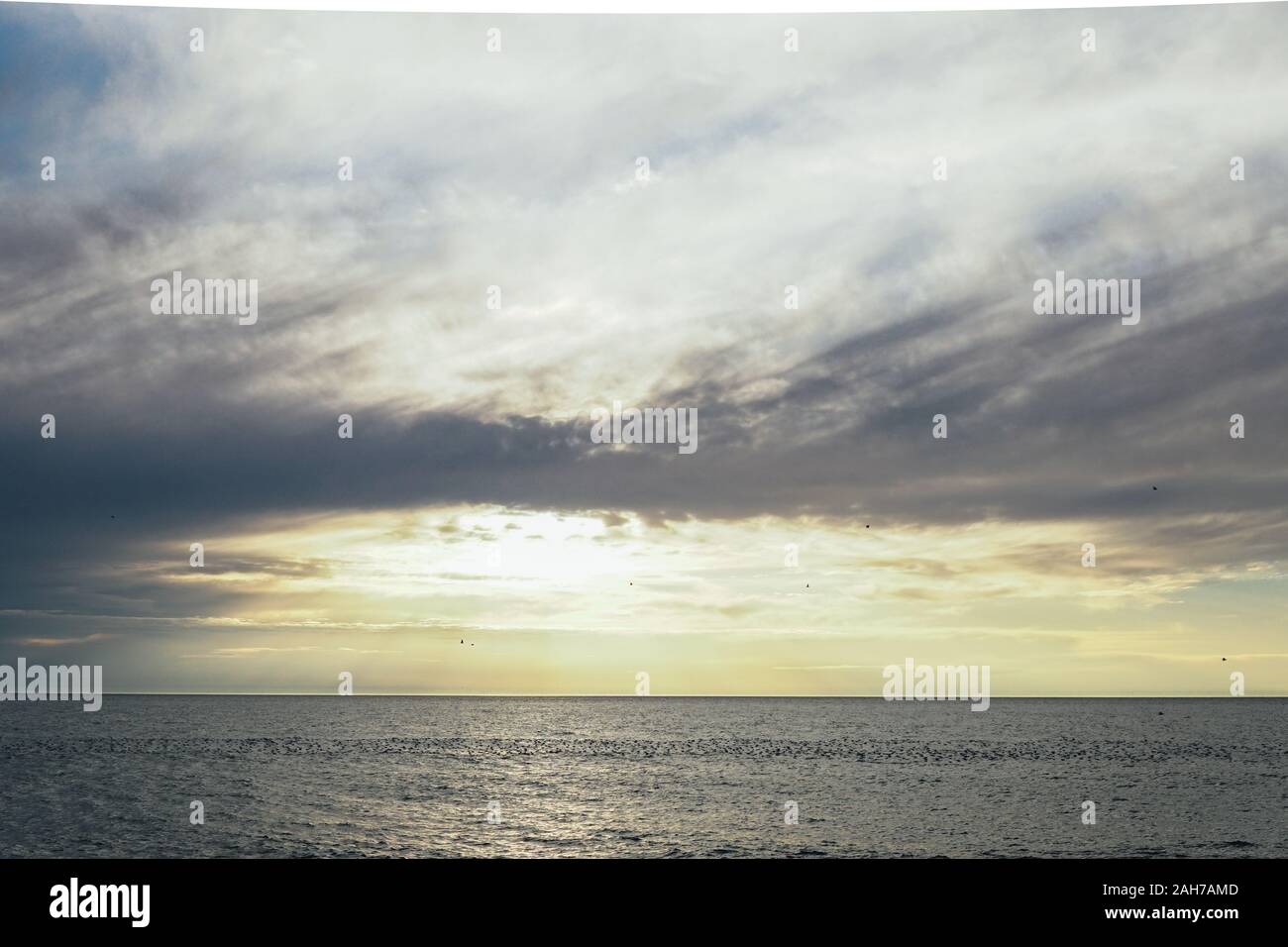 landscape evening sea and sky with clouds Stock Photo - Alamy