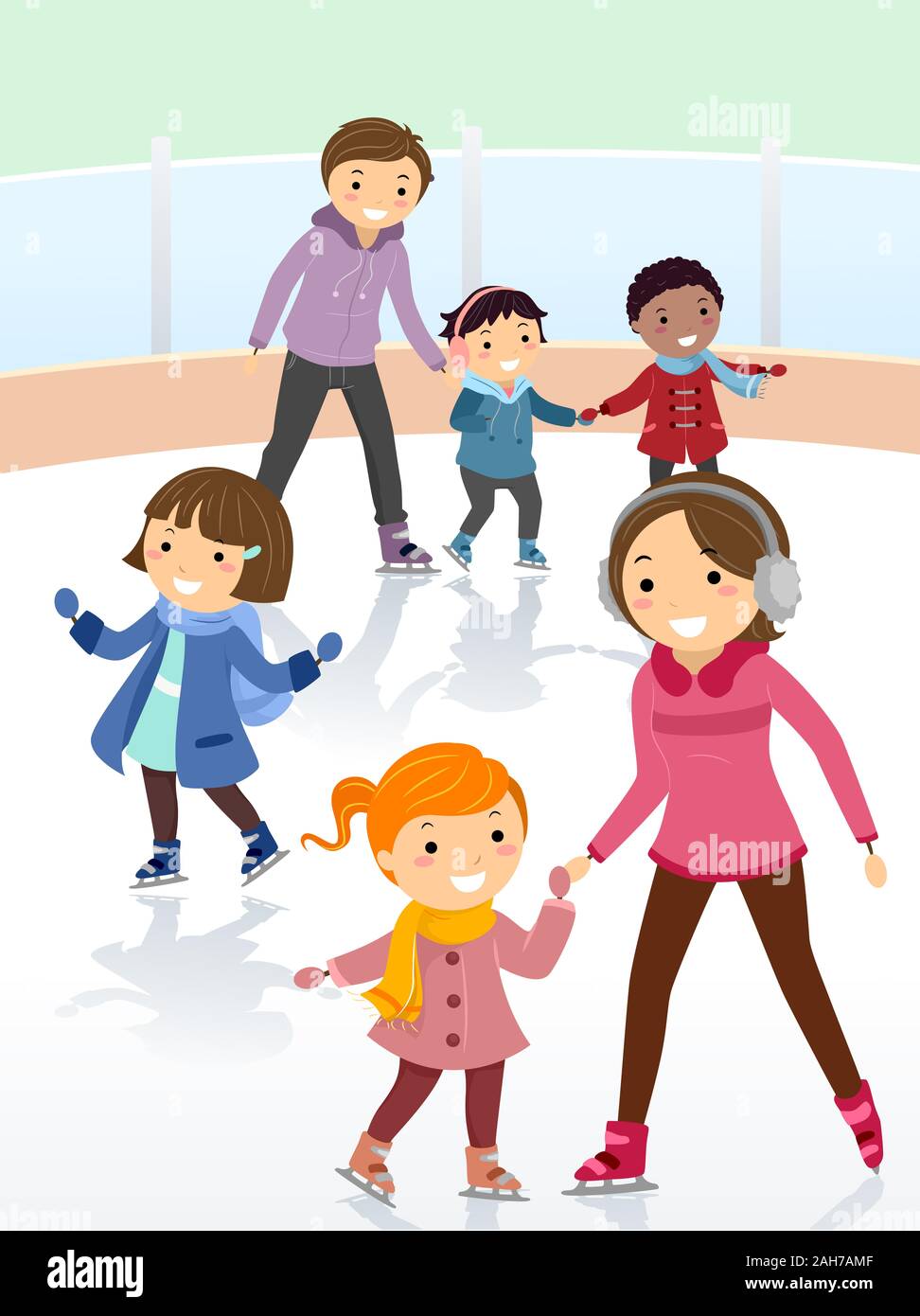 Kids Ice Skating Clipart