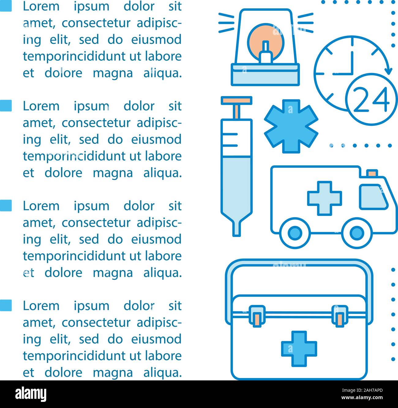 Ambulance article page vector template. Medicine and healthcare ...