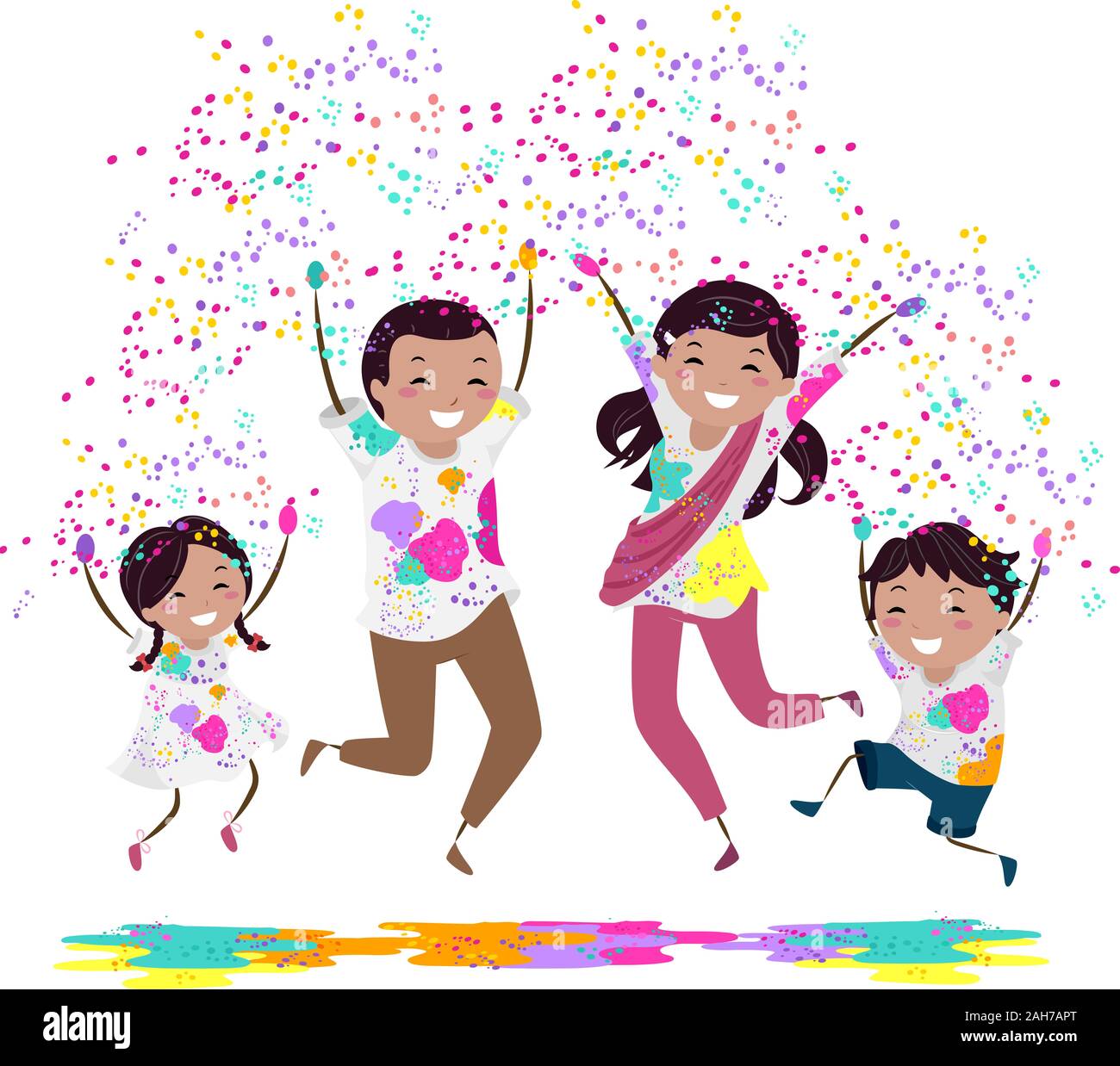 Holi festival nepal and family hi-res stock photography and images - Alamy