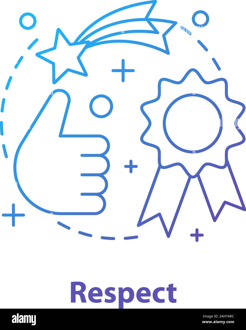 Respect concept icon. Quality idea thin line illustration. Achievement ...