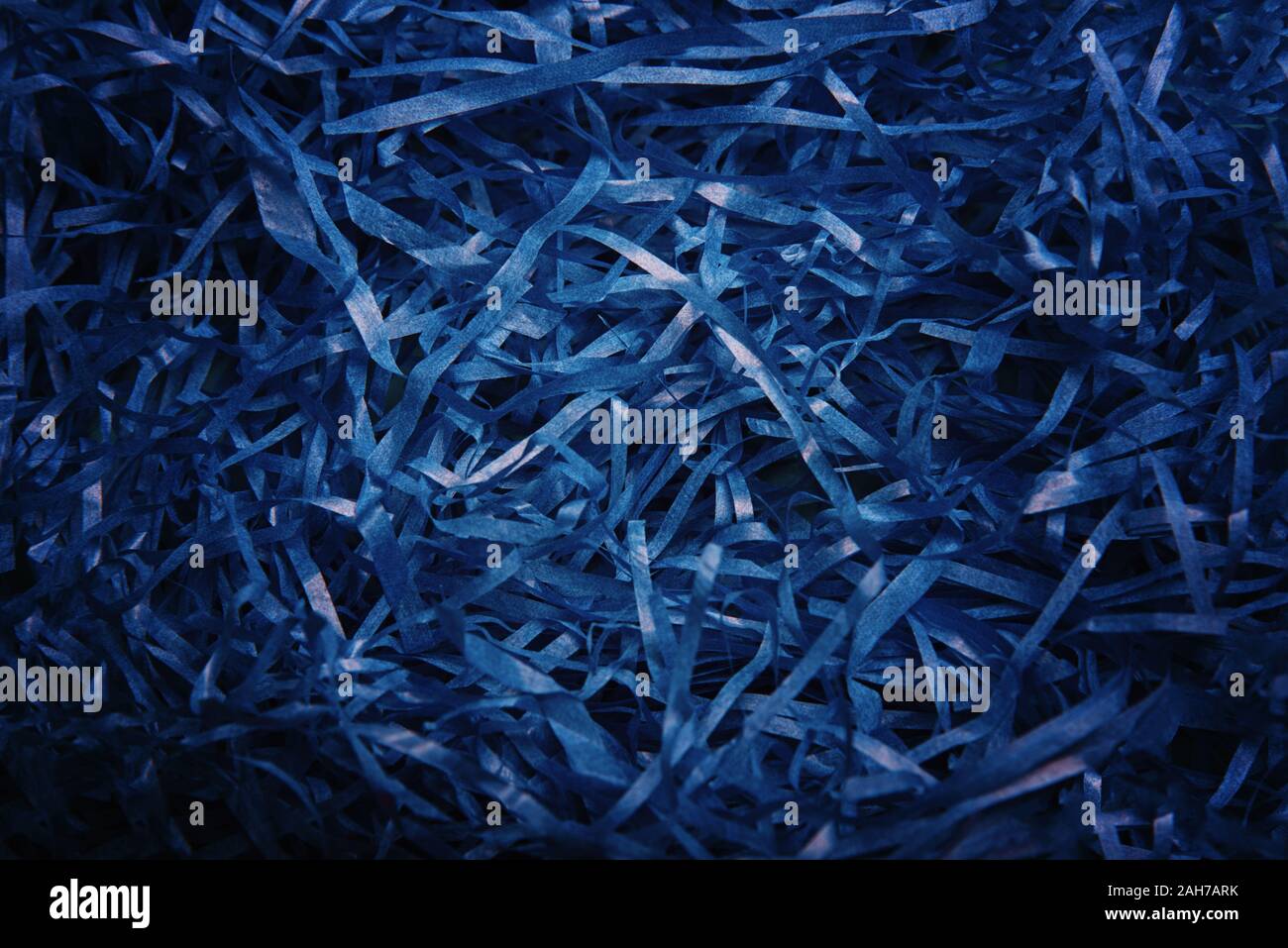 Blue paper box filler. Color of the year 2020, Classic Blue Stock Photo ...