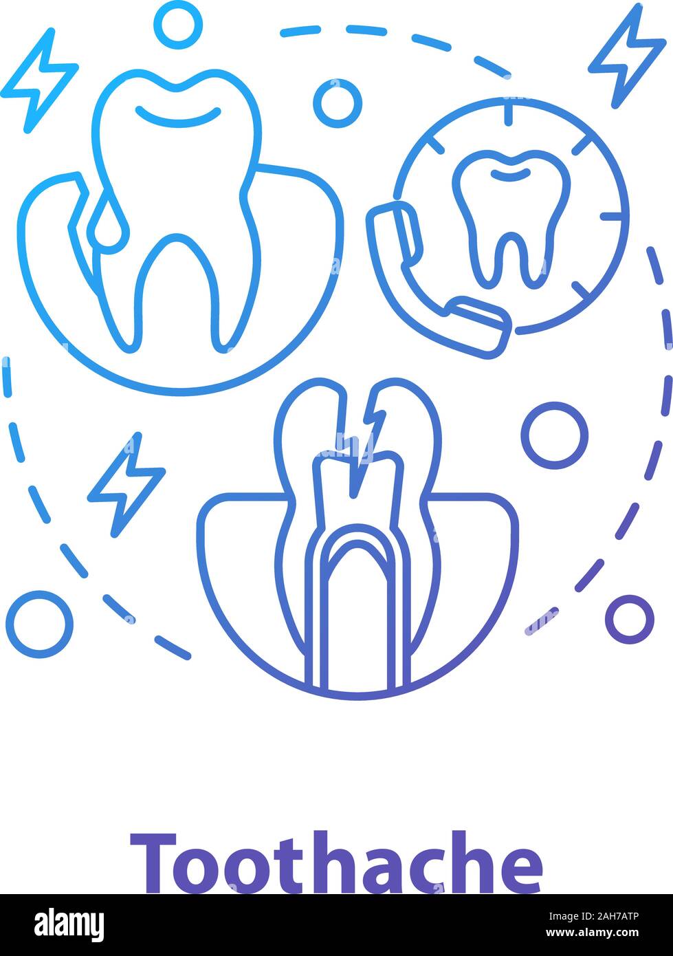 Toothache concept icon. Dentistry. Dental problem idea thin line ...