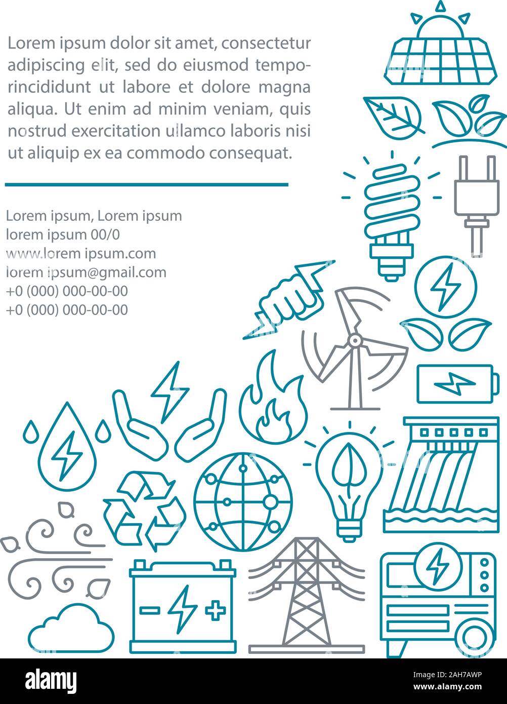 Eco energy article page vector template. Green technology. Alternative ...