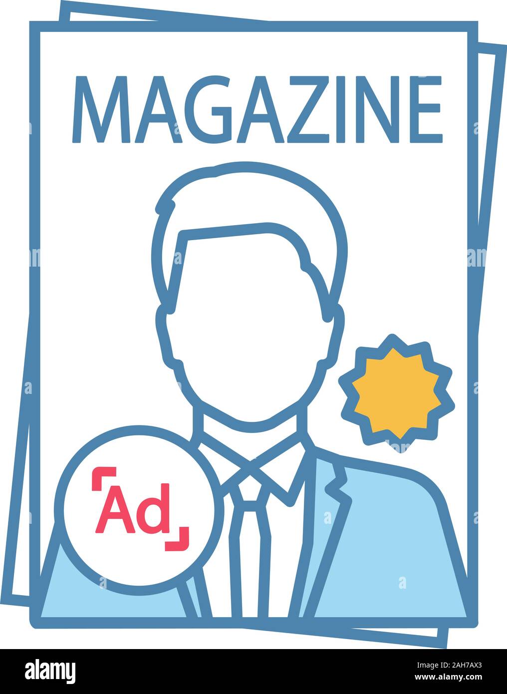 Magazine color icon. Tabloid. Print media. Periodical publication with ...