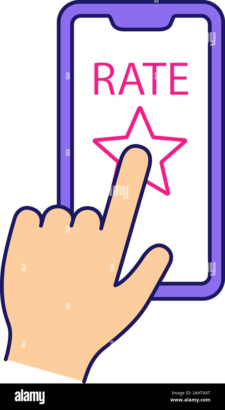 App rating color icon. Customer feedback application. Ranking. Reviews ...