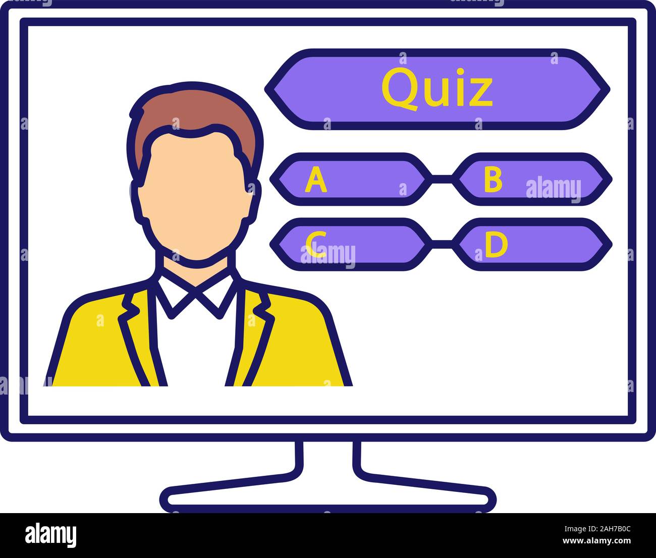 TV quiz show color icon. Television intellectual game. Online quiz ... TV quiz show color icon. Television intellectual game. Online quiz ...