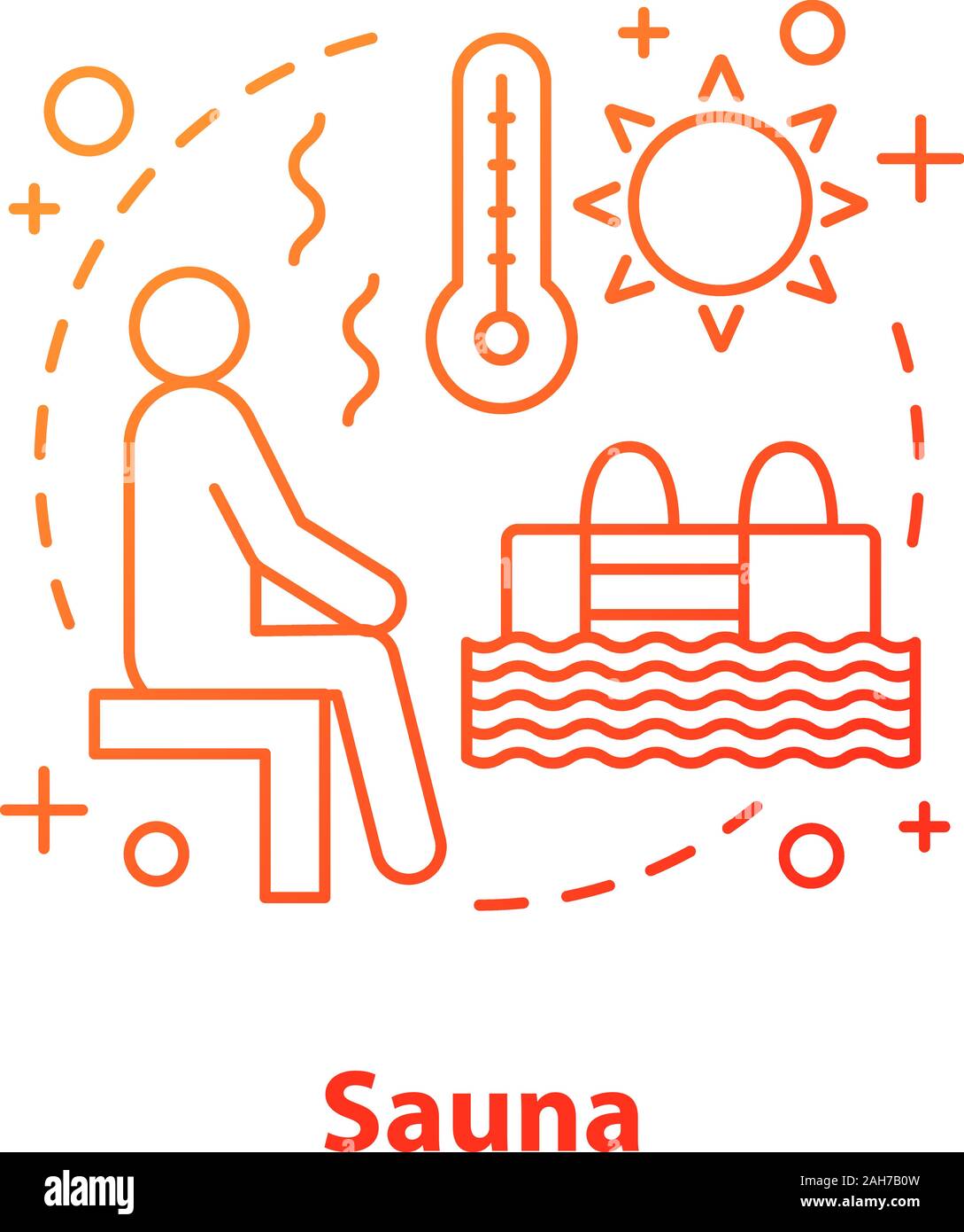 Sauna concept icon. Sudatory. Body care idea thin line illustration ...