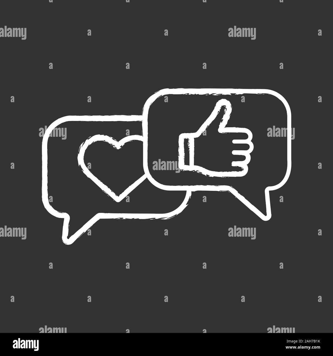 Customer feedback chalk icon. Social media likes and comments. Positive ...