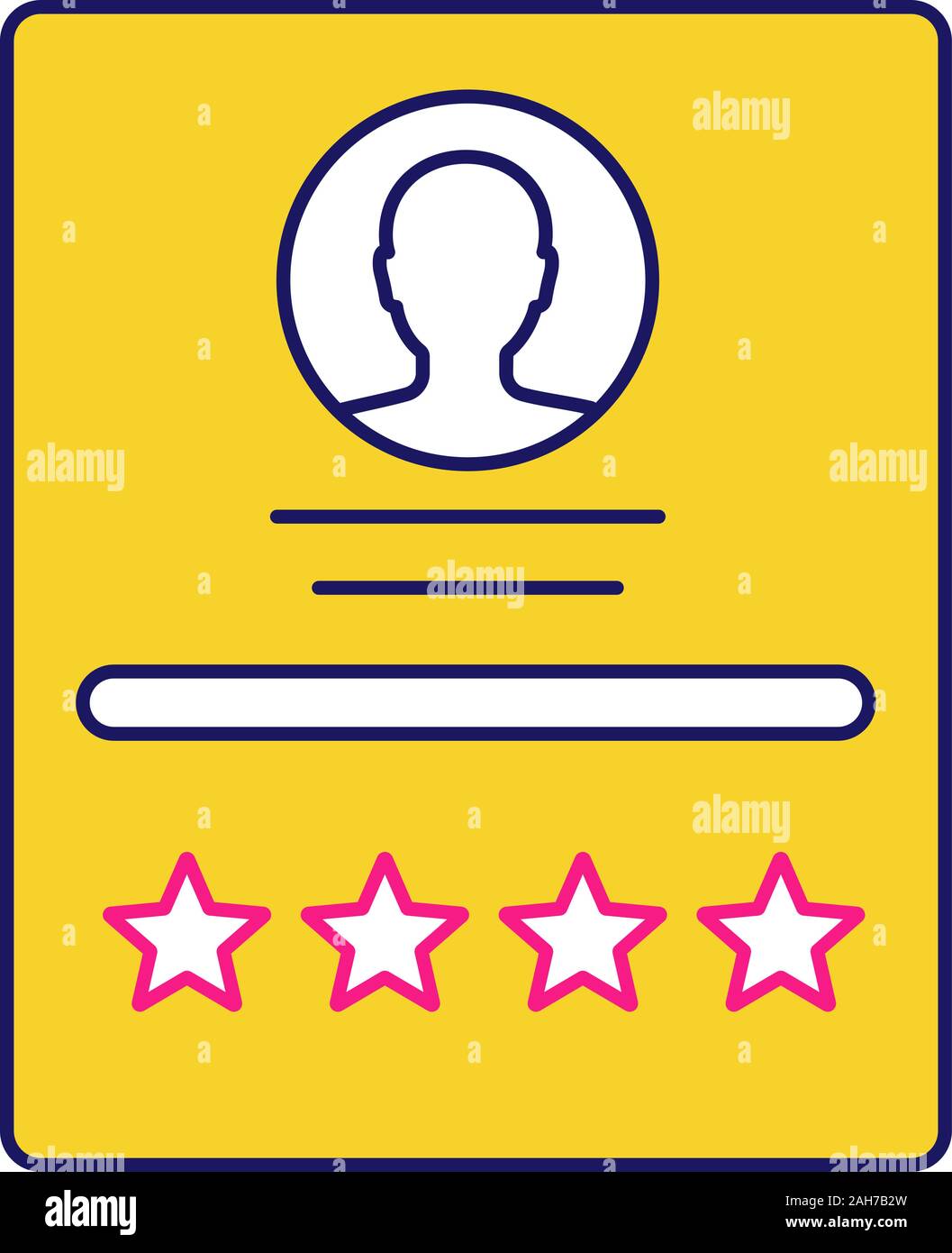 Customer review color icon. User profile, resume rating. Feedback ...