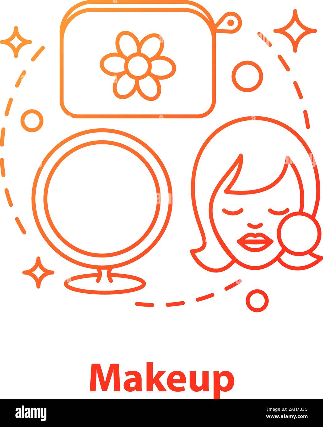 Makeup concept icon. Cosmetics idea thin line illustration. Beauty ...