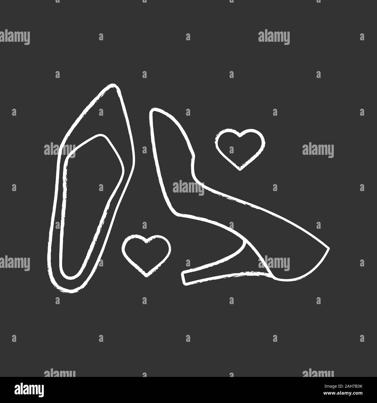 Wedding accessories chalk icon. Women dress code. High heel shoes and ...